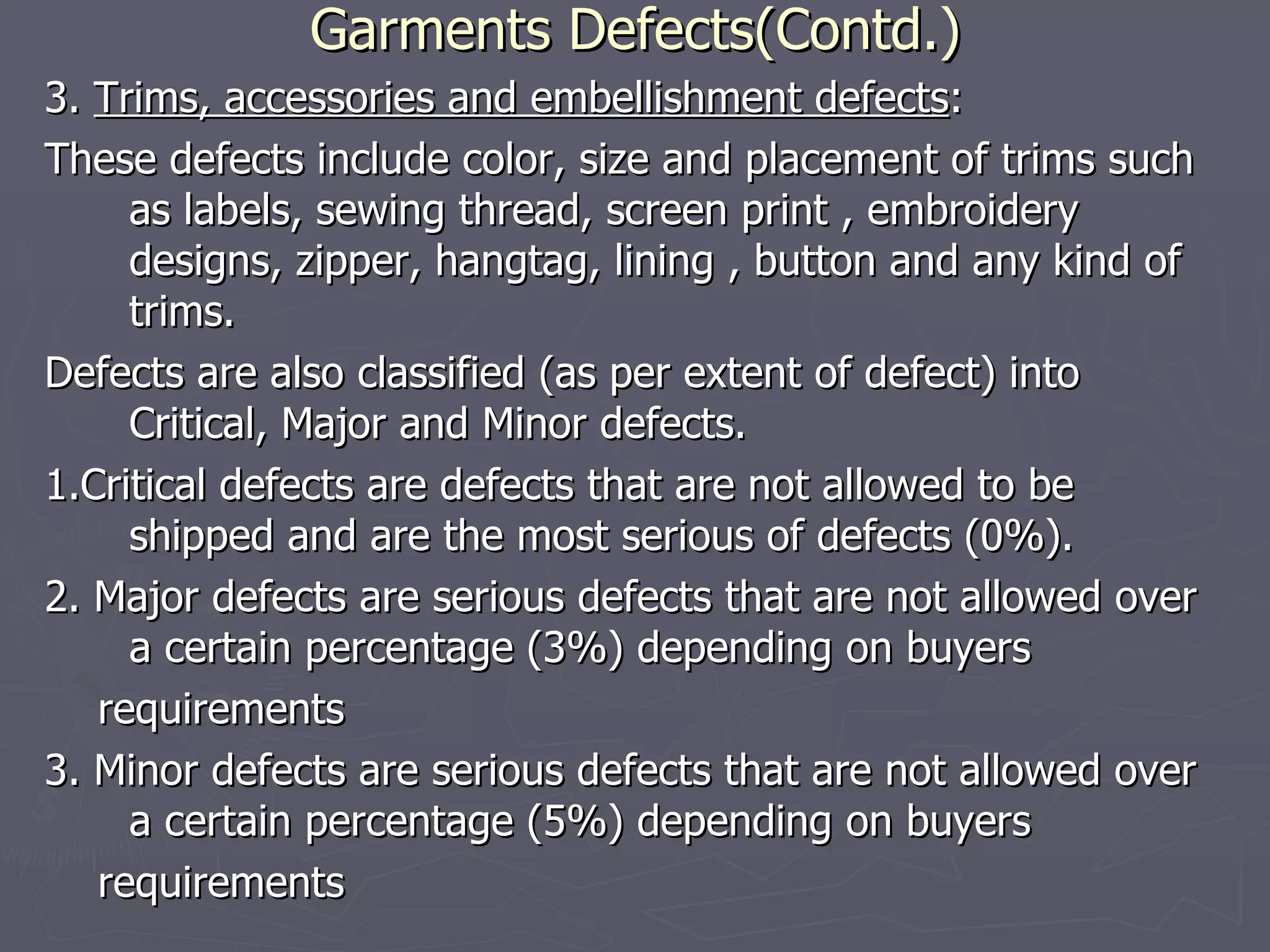 Garment defects | PPT