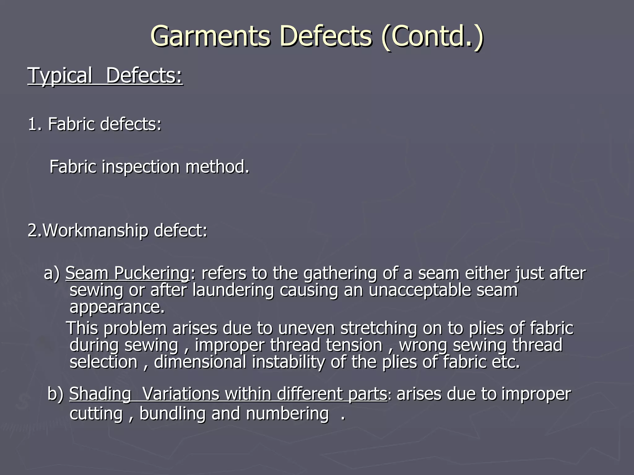Garment defects | PPT