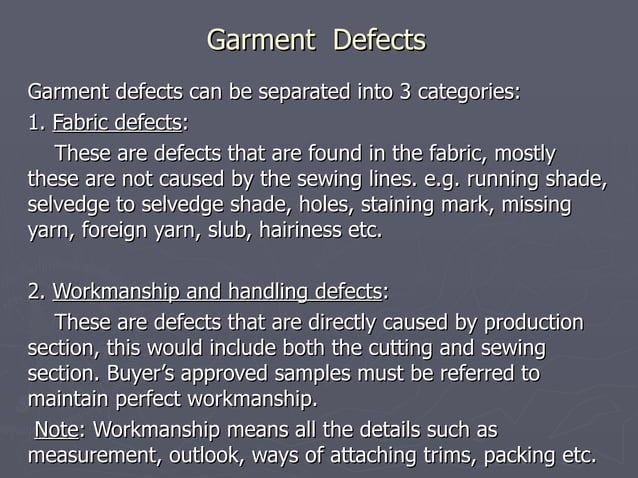 Garment defects | PPT