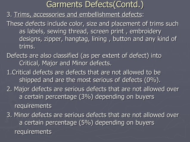 Garment defects | PPT