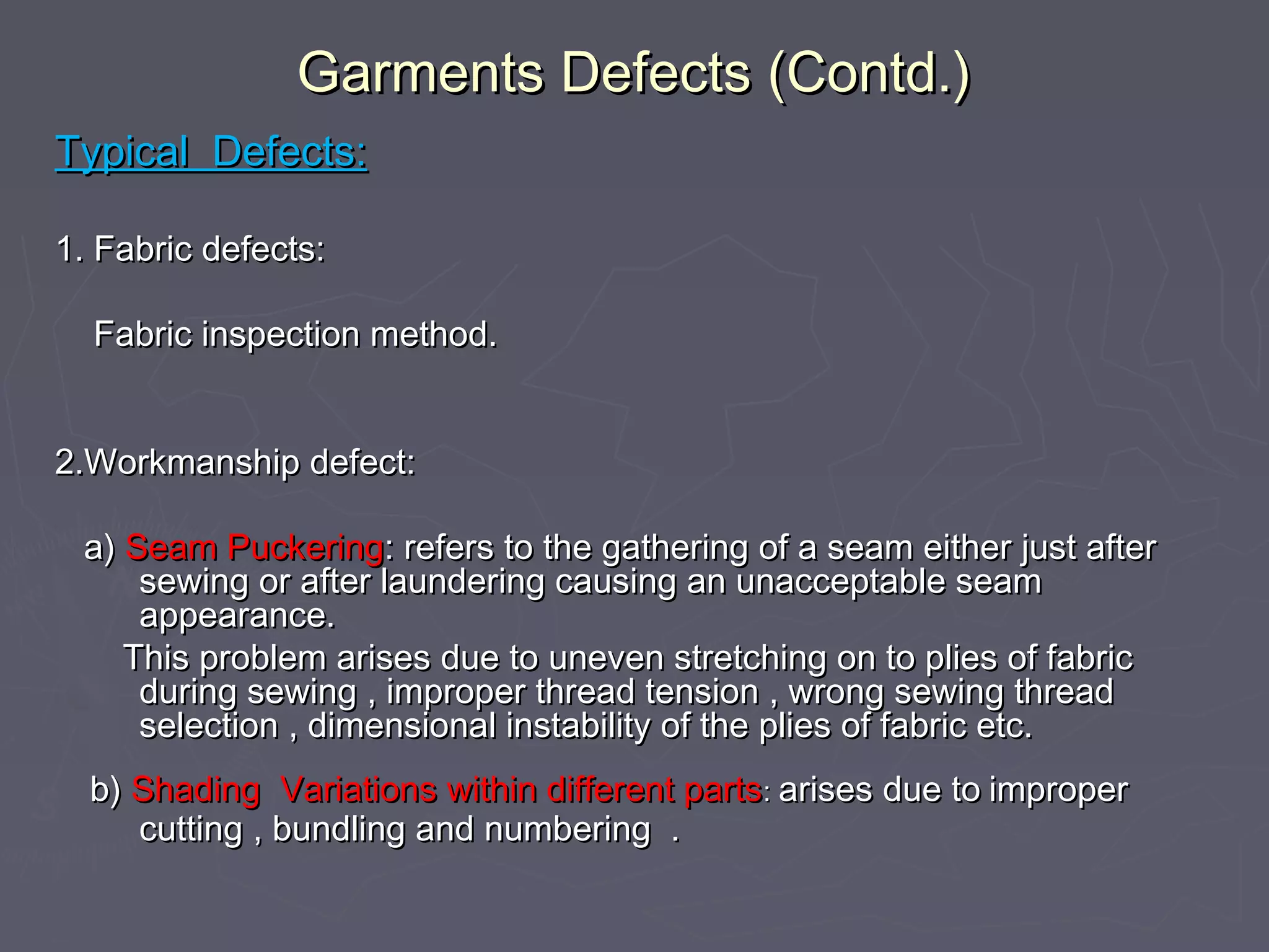 Garment Defects | PPT