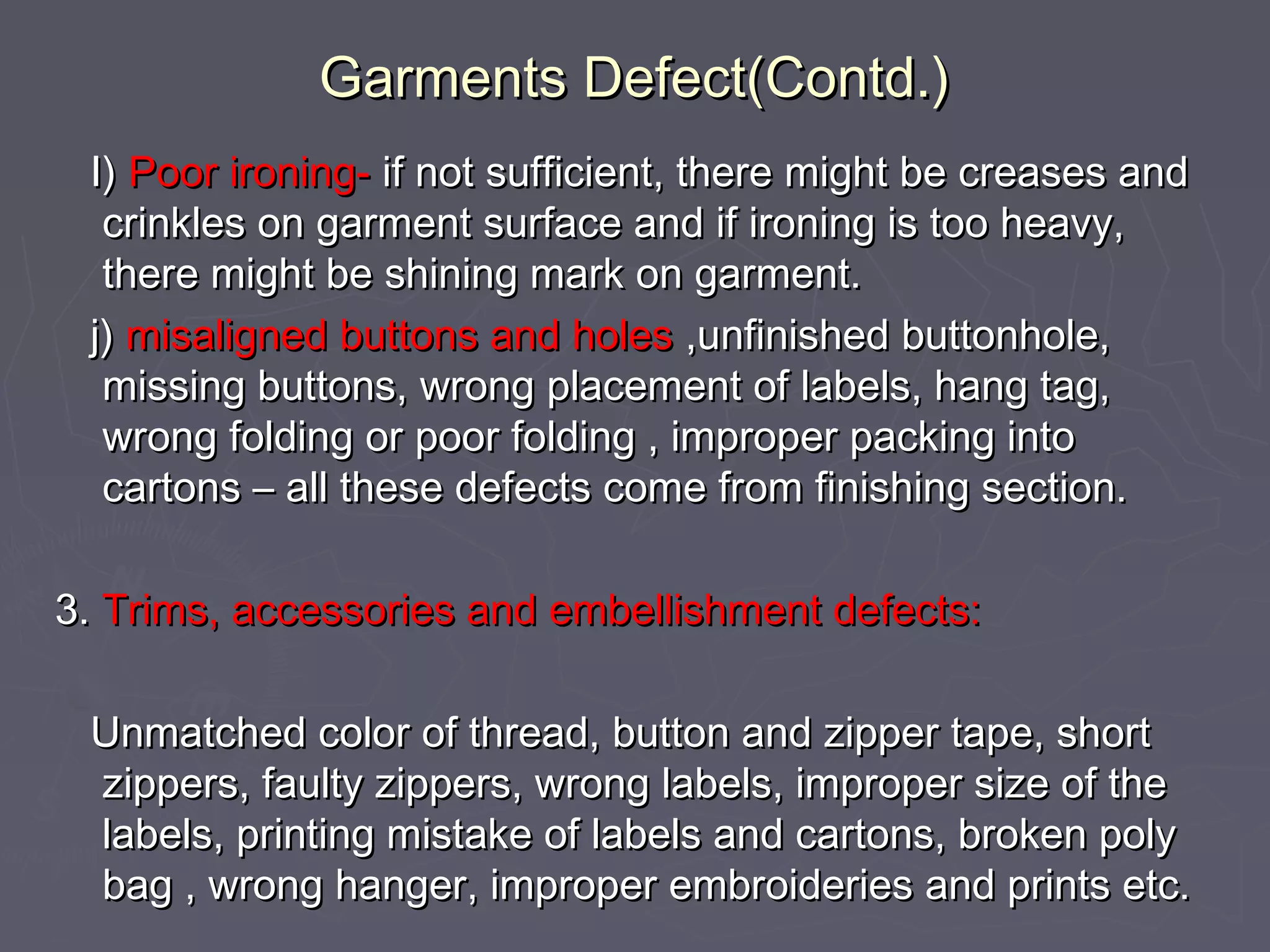 Garment Defects | PPT