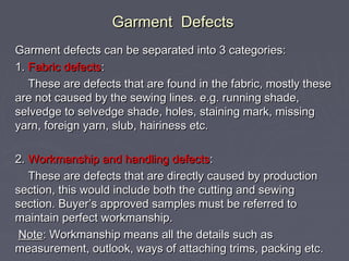Garment Defects | PPT