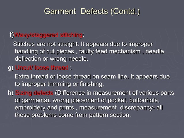 Garment Defects | PPT