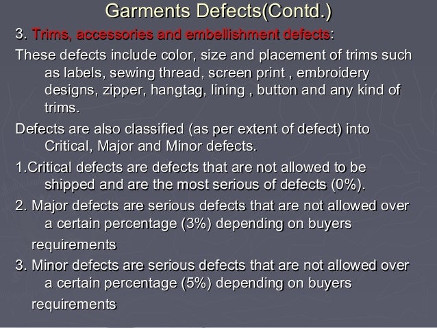 Garment Defects