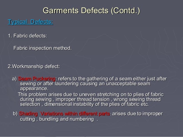 Garment Defects