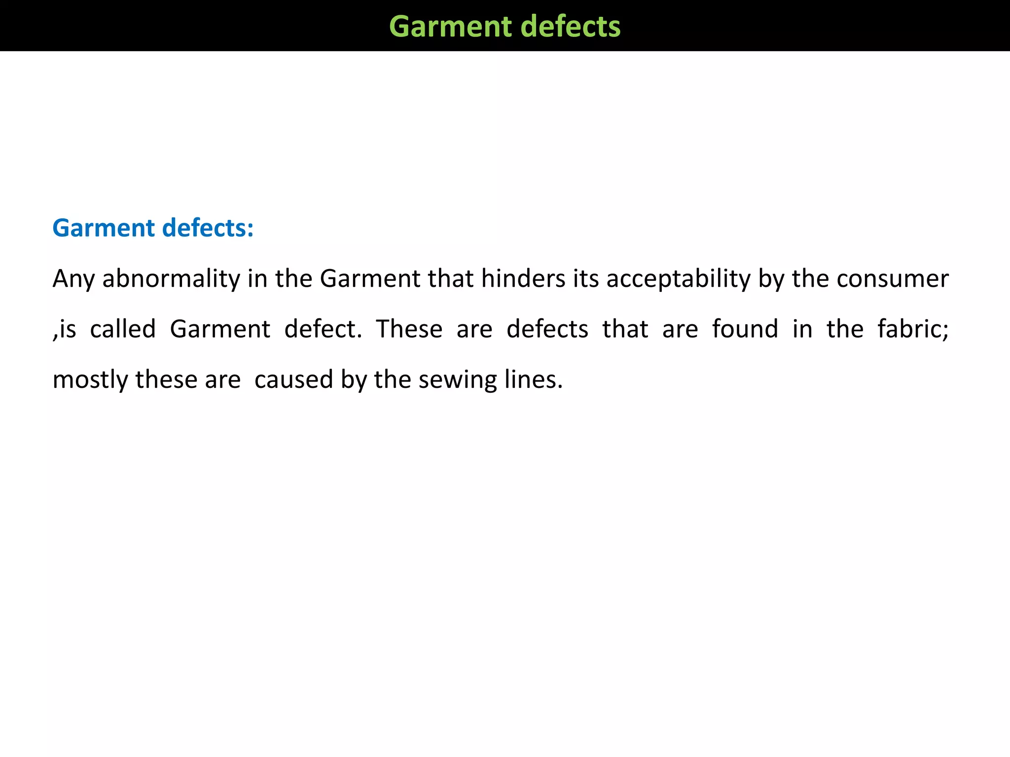 Garment Faults | PPTX