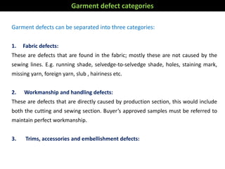 Garment Faults | PPTX