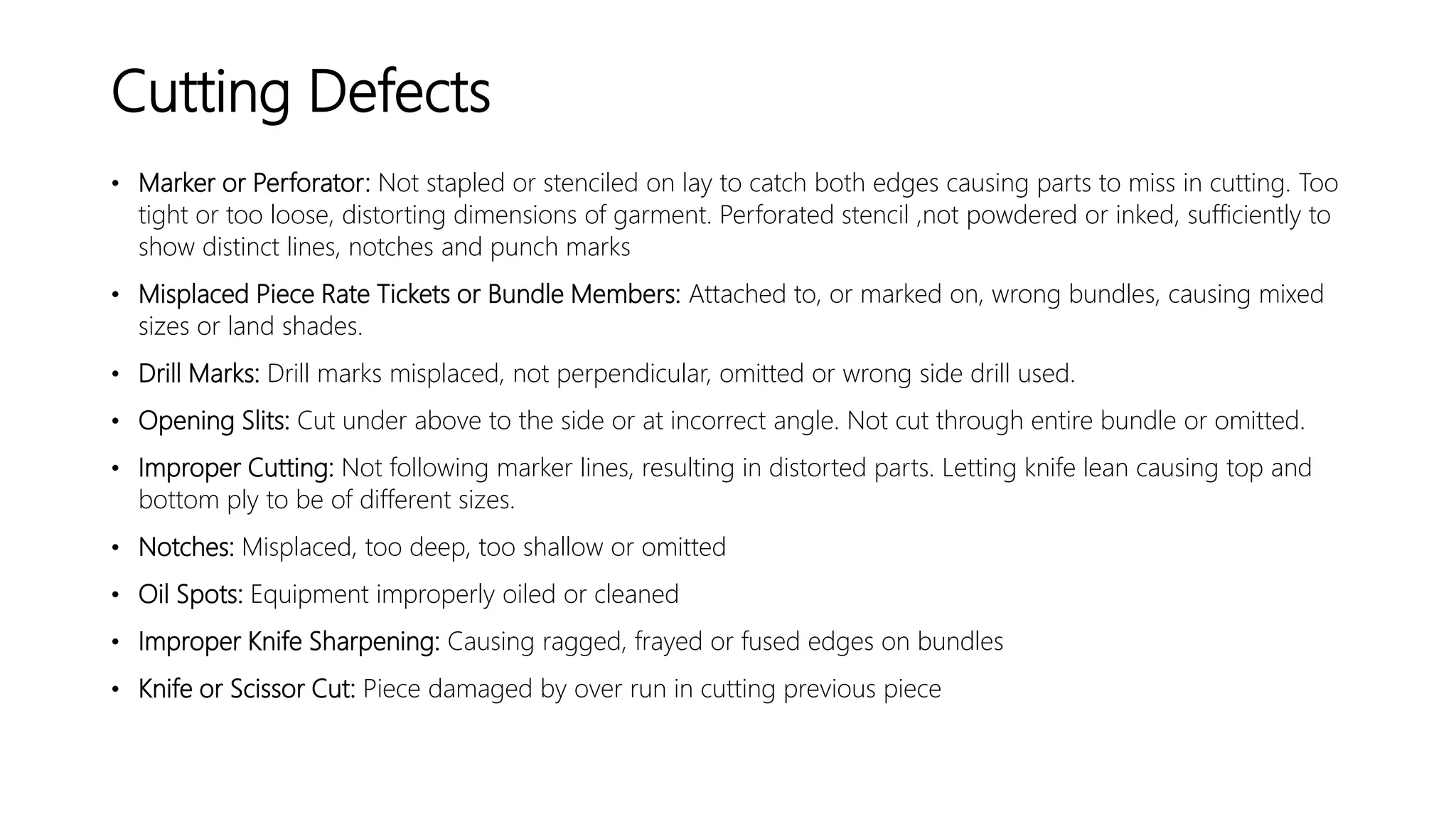 Garment Defects | PPTX
