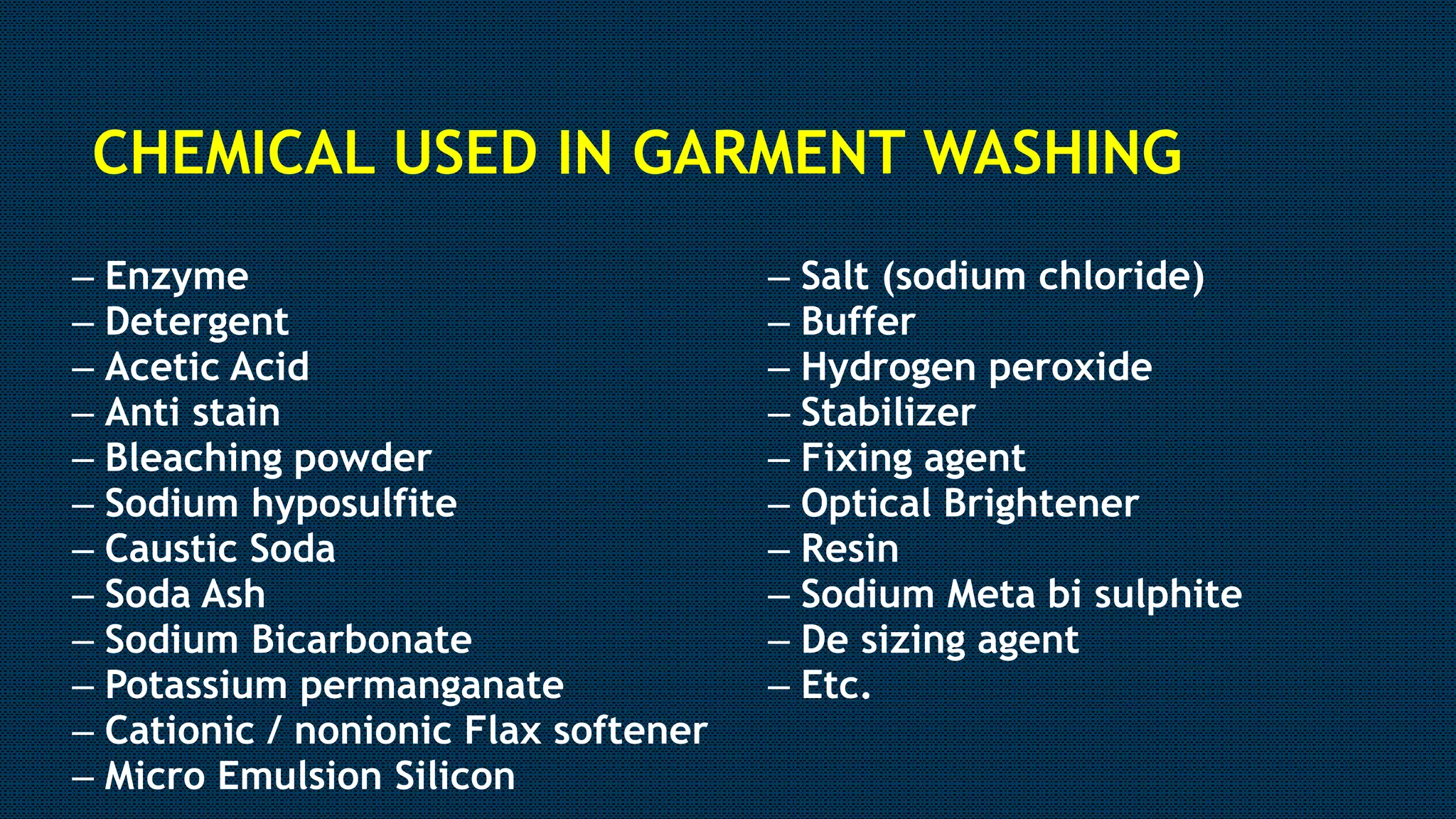Garment denim washing process | PPTX
