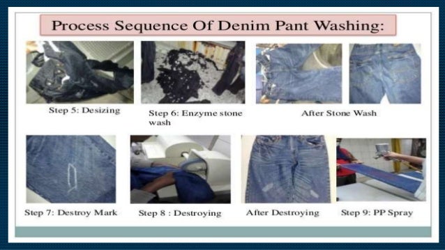 Garment denim washing process
