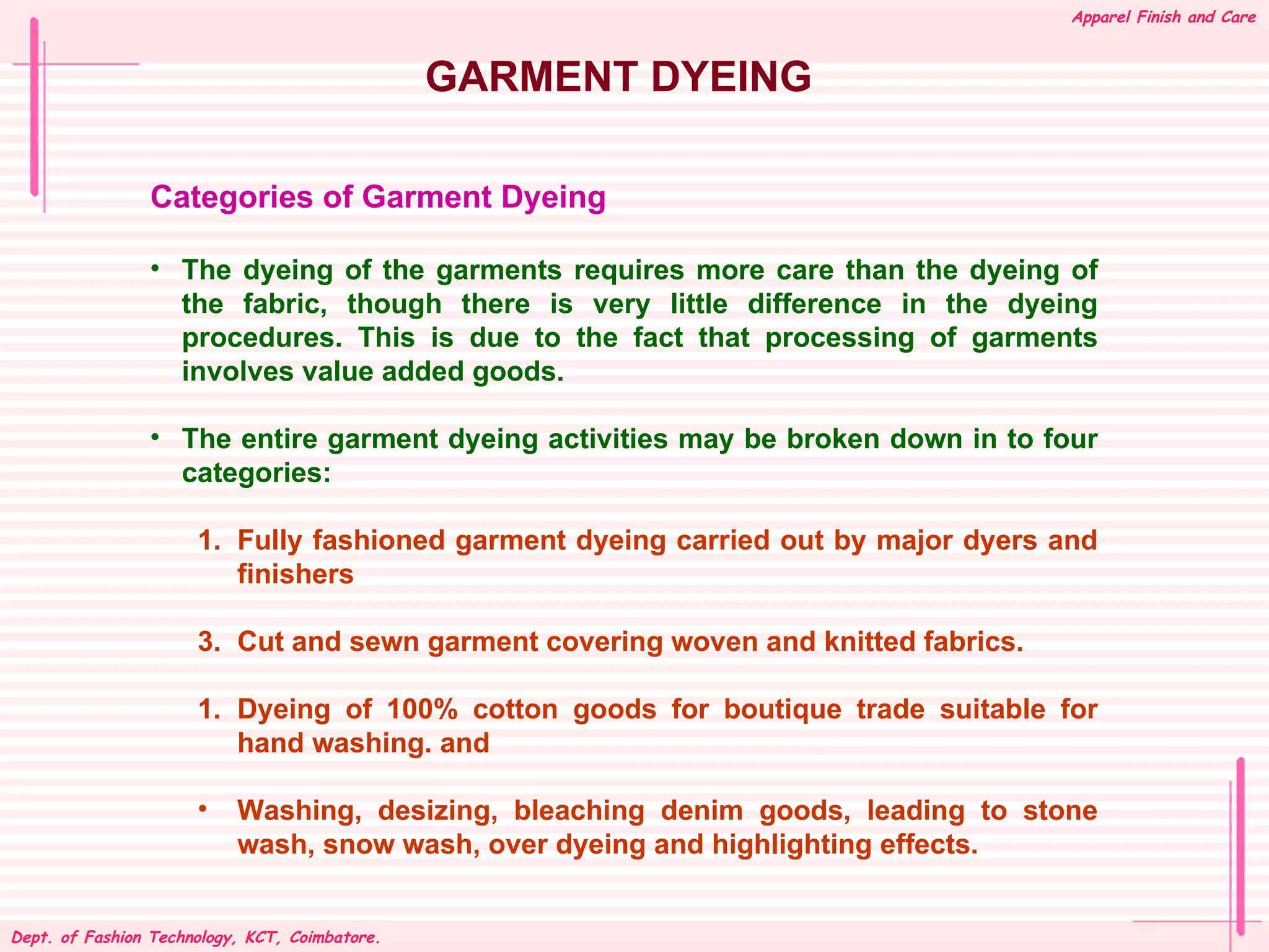 Garment dyeing techniques | PPT