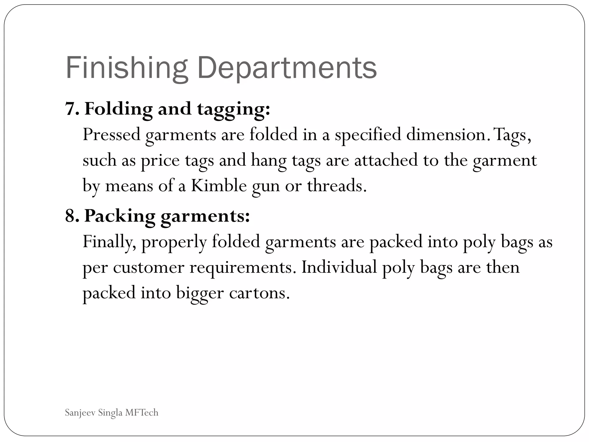 Garment Industries Finishing Department | PDF