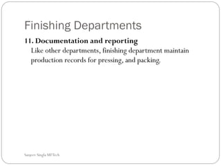 Garment Industries Finishing Department | PDF