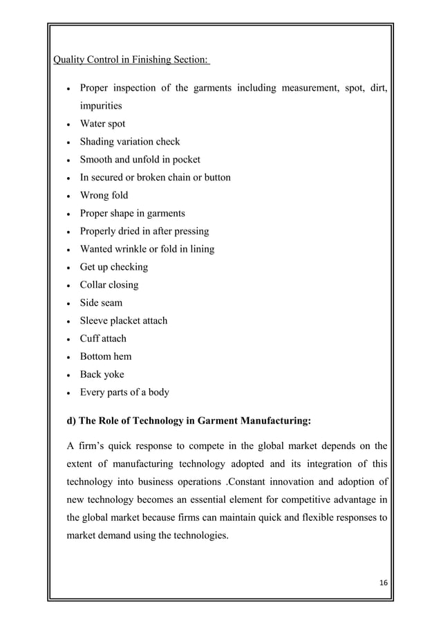 Garment Industry Project blackbook | PDF | Apparel Industry | Industries
