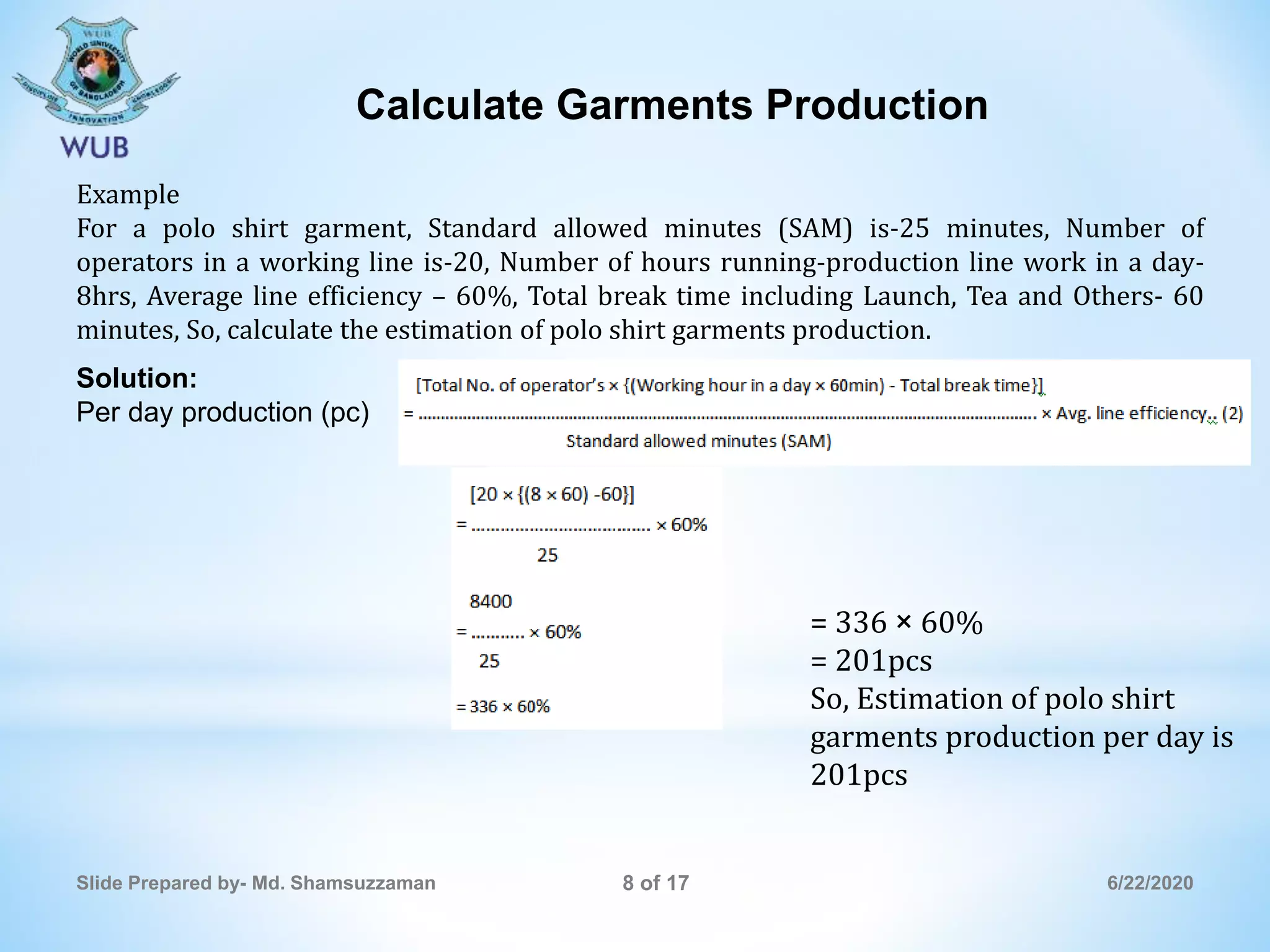 Garment production and productivity | PPT