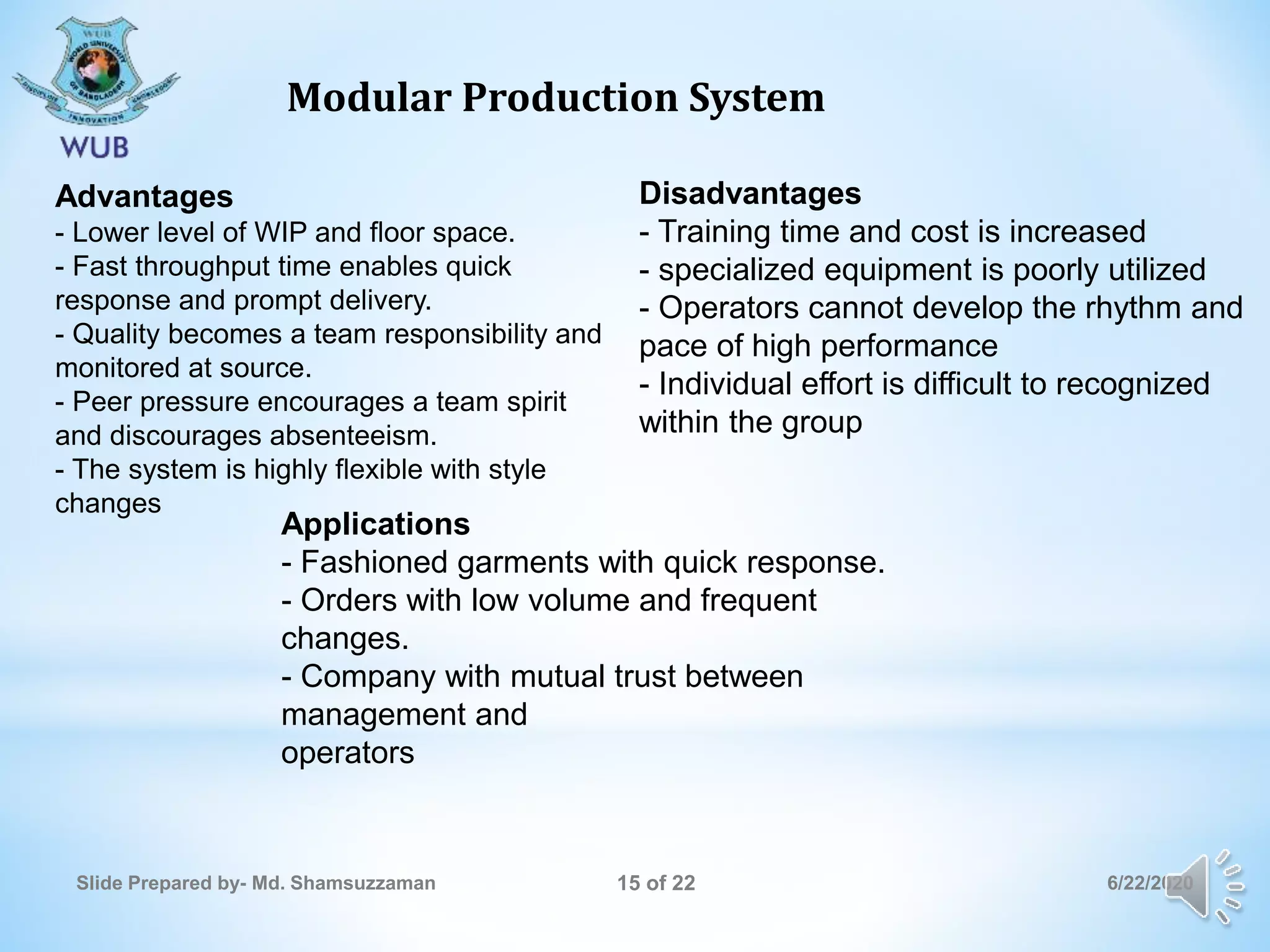 Garment production system | PPTX