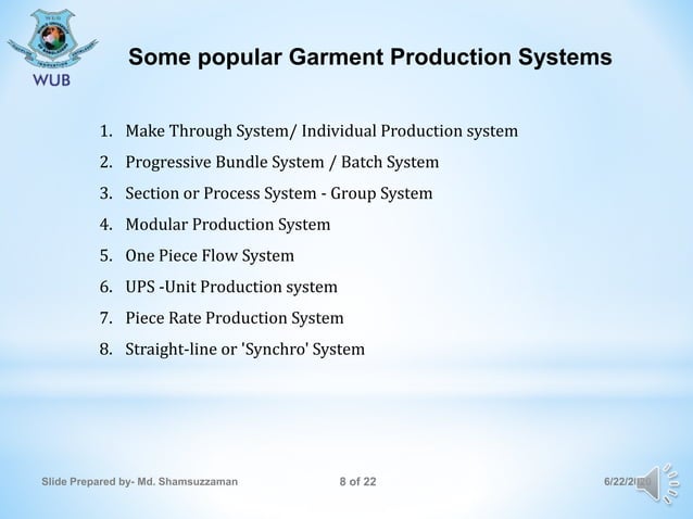 Garment production system | PPTX