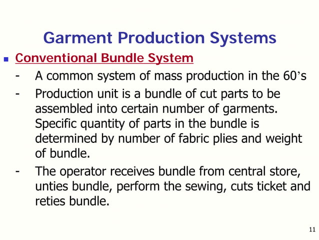 Garment production systems | PDF