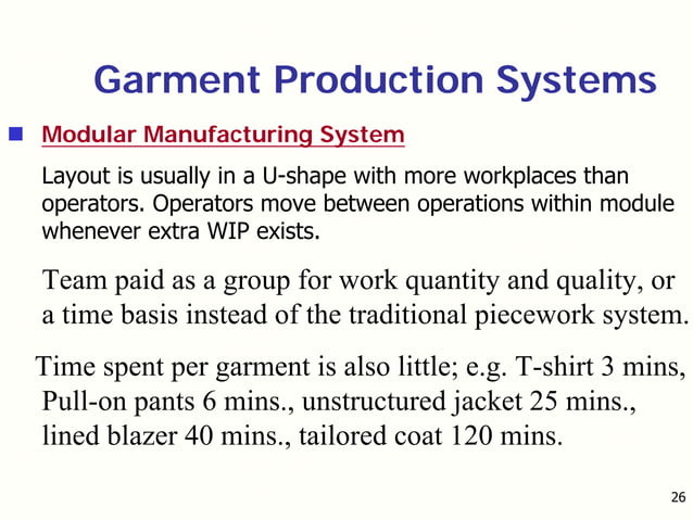 Garment production systems | PDF