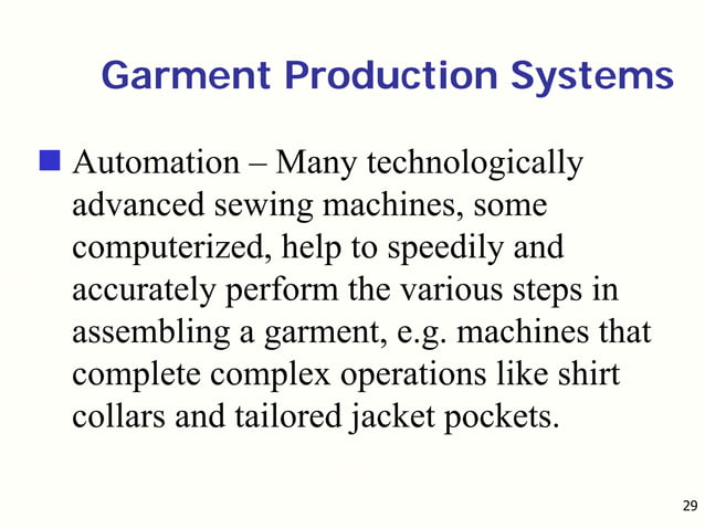 Garment production systems | PDF