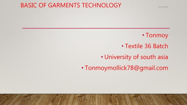 Garments tecnology-Basic about Garments Technology | PPT