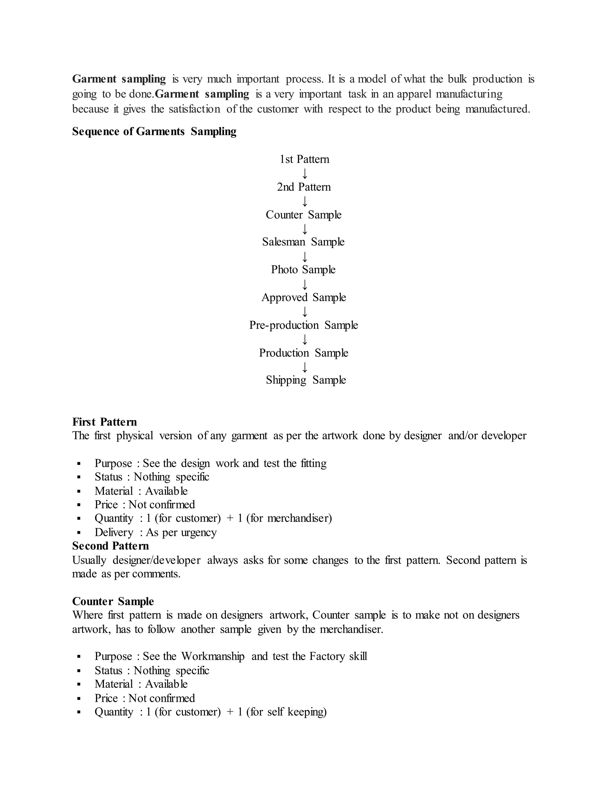 Garment sampling | DOCX