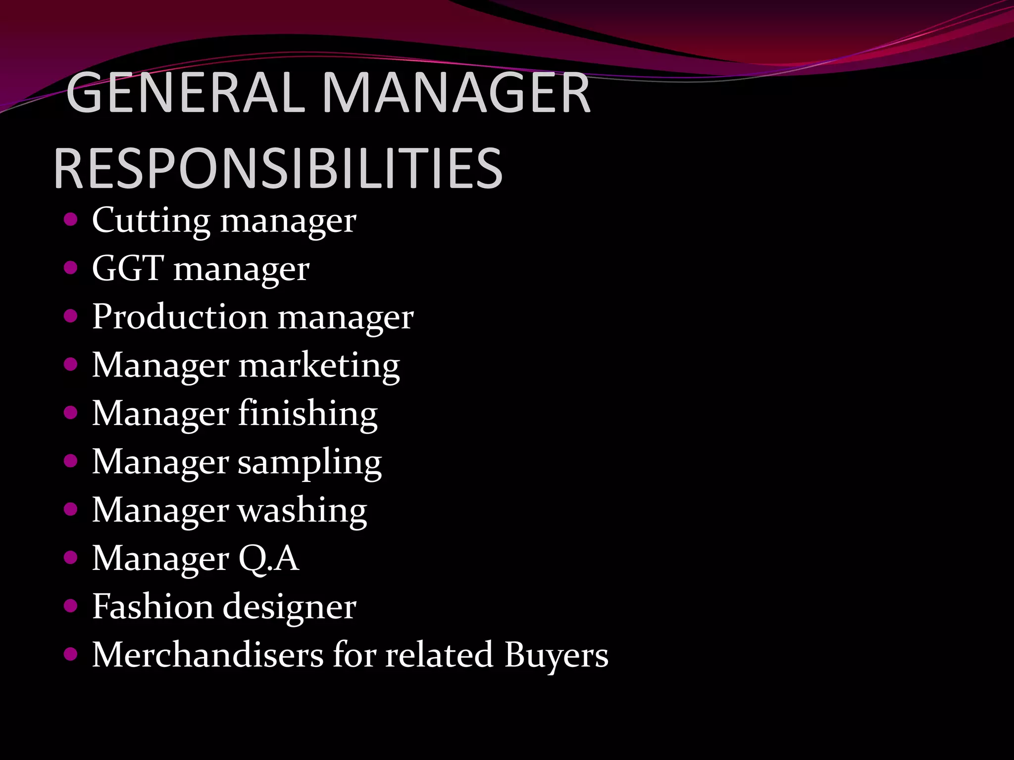 Garments company management | PPT