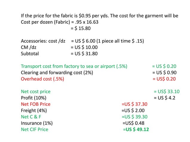 Garments costing | PPTX