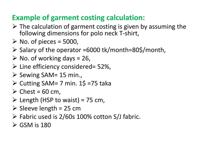 Garments costing | PPTX