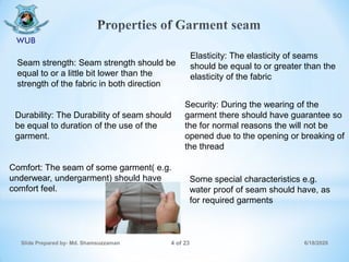 Garment seam and it's classes | PDF