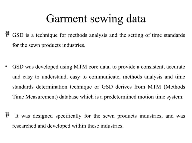 GARMENT SEWING DATA system IN APPAREL.pptx | Robotics | Technology & Computing