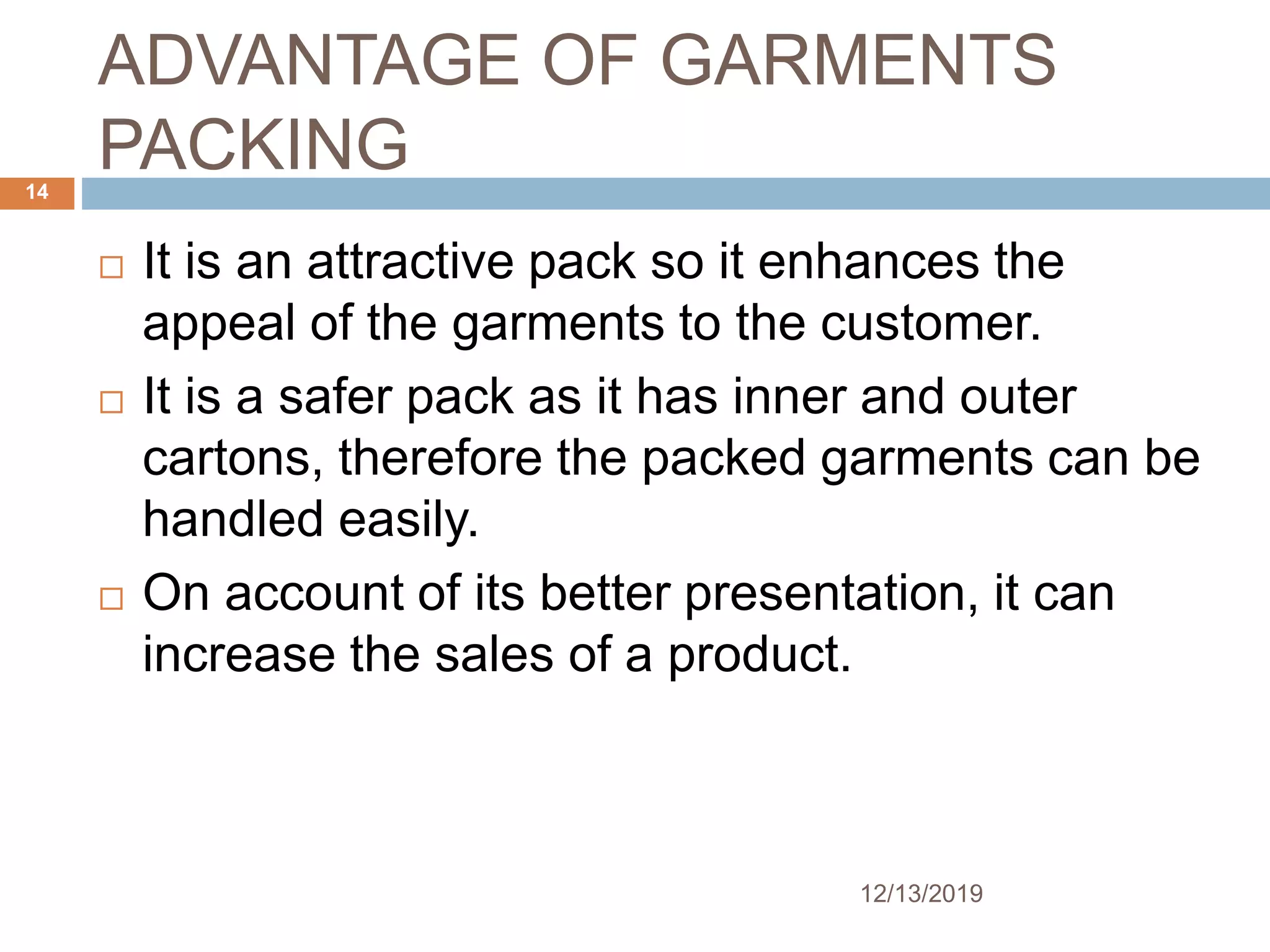 Garments packing | PPTX