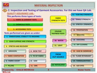 Garments production process & quality assurance | PPTX