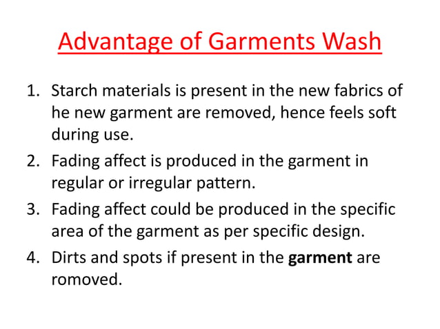 Garments washing | PPTX | Bath and Shower | Personal Care