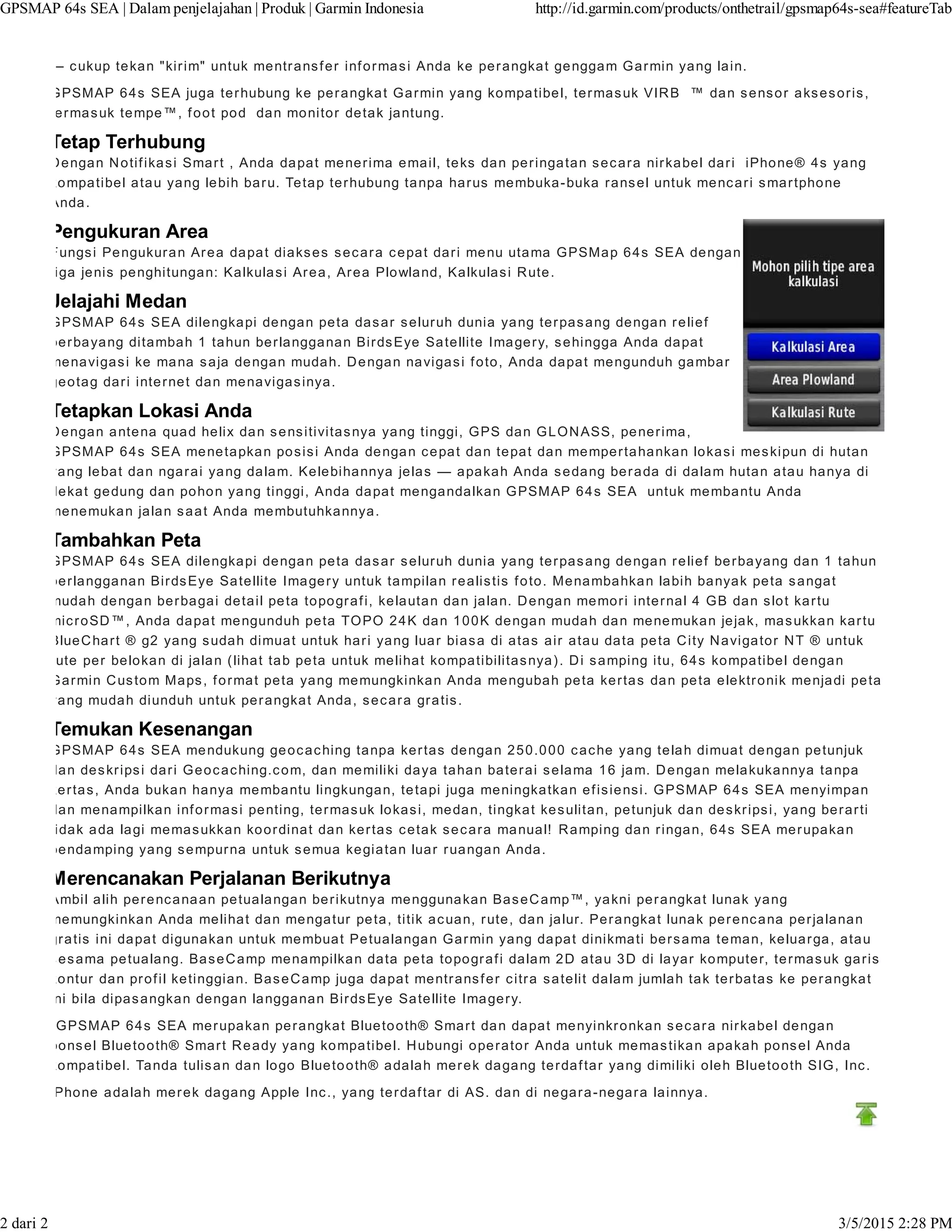 Garmin GpsMap 64s,Ukur Luas Area,Pemetaan,Koordinat | PDF