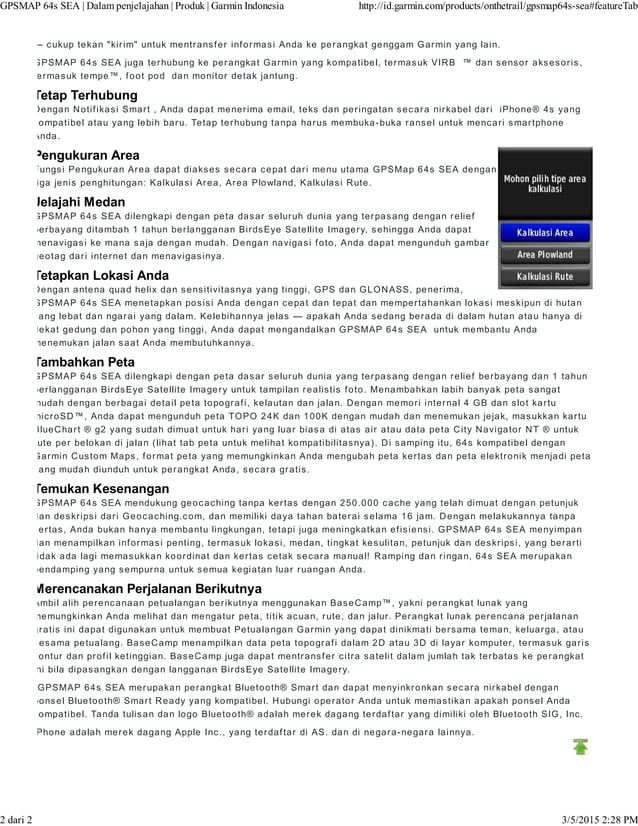 Garmin GpsMap 64s,Ukur Luas Area,Pemetaan,Koordinat | PDF