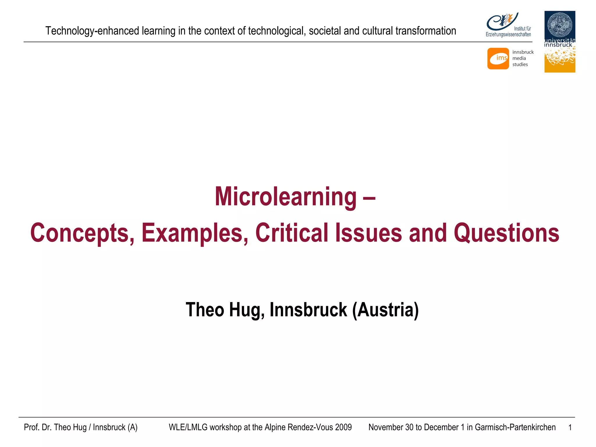 Microlearning - Concepts, Examples, Critical Issues and Questions | PPT