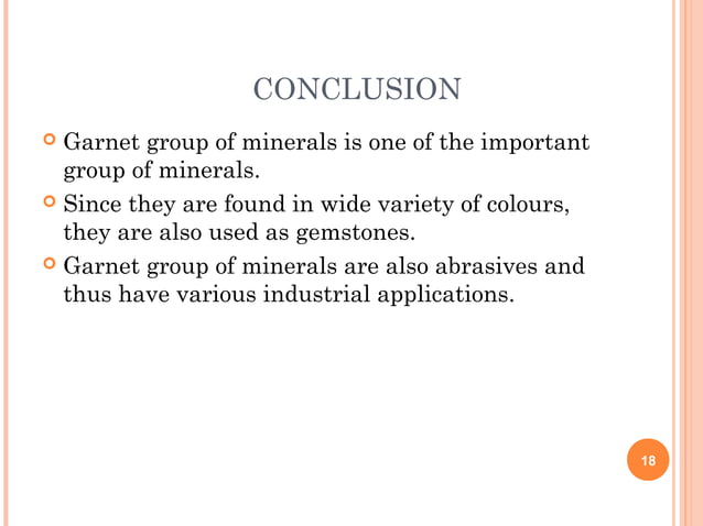 Garnet GROUP OF MINERAL | PPT | Commodities | Economy