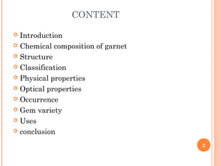 Garnet GROUP OF MINERAL | PPT