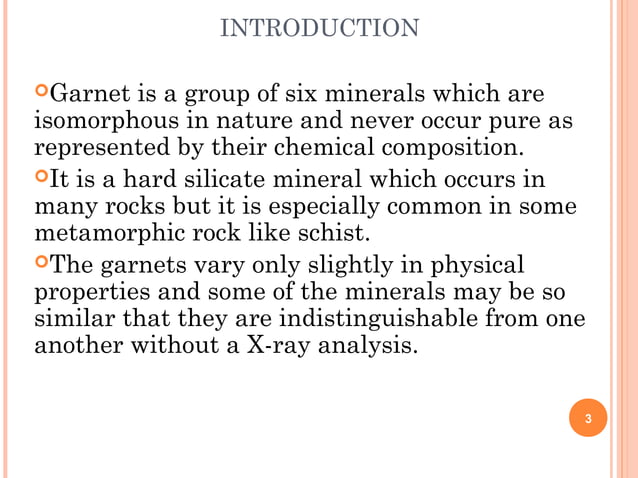 Garnet GROUP OF MINERAL | PPT | Commodities | Economy