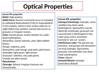 Structural ,physical and optical properties of Garnet | PPTX