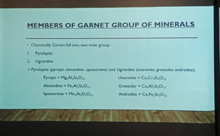 Garnet Group of minerals and it classification | PDF