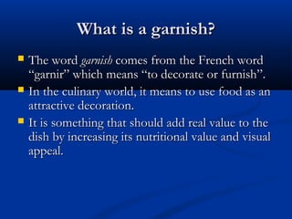 Garnishing dishes | PPT