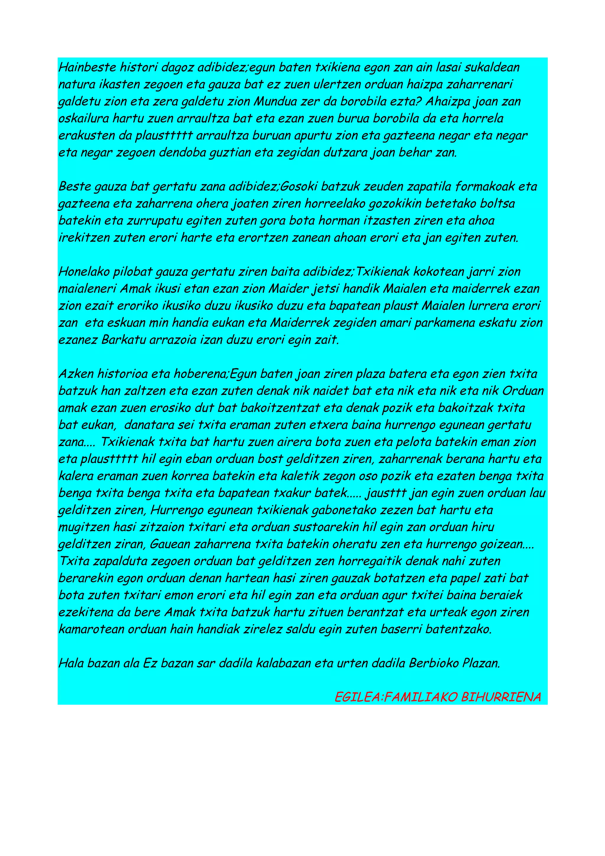 Garoa ipuin lehiaketa | ODT