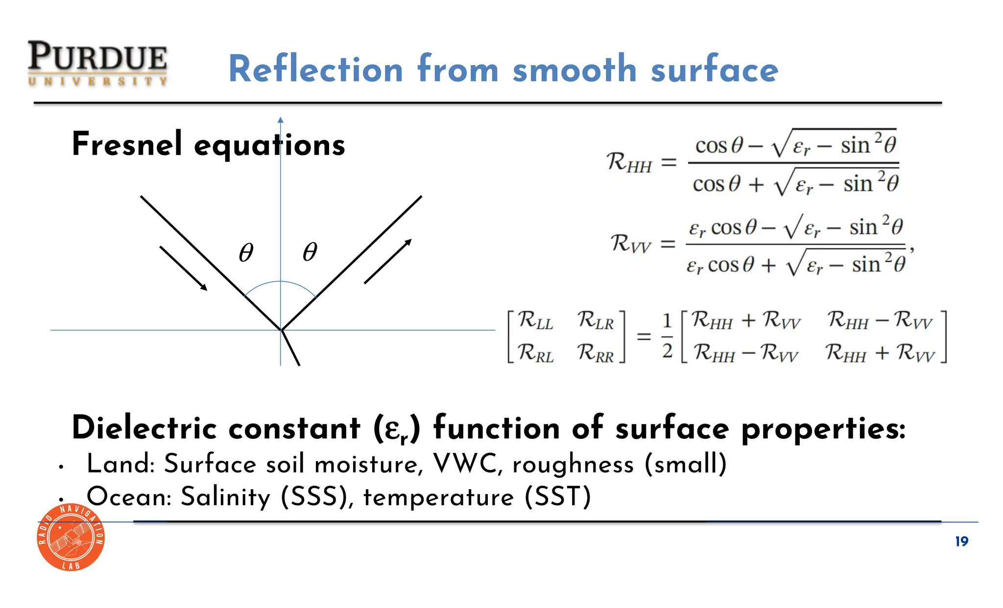 GNSS Reflectometry Fundamentals Prof.James L Garrison Purdue University ...