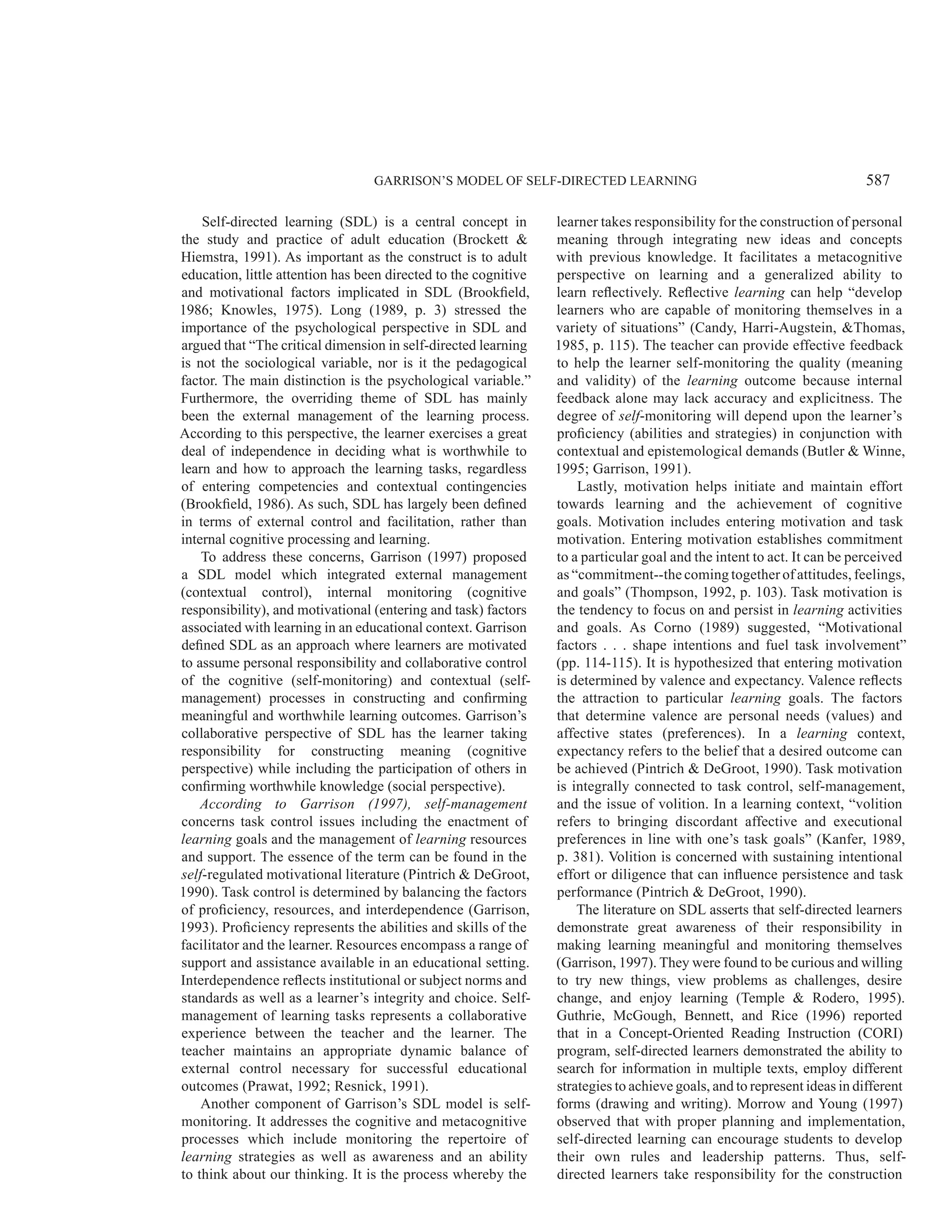Garrison self directed | PDF