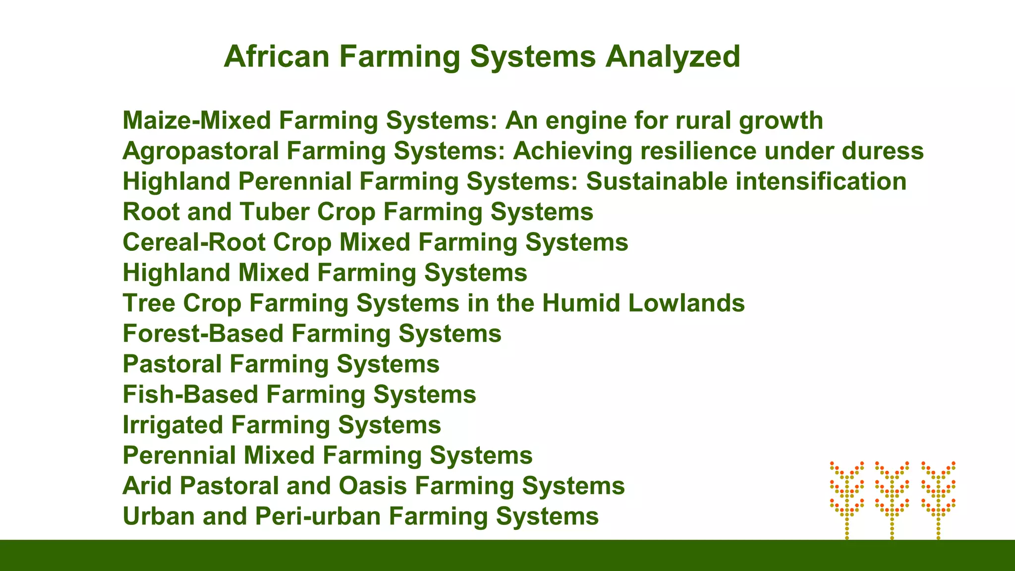 Understanding African Farming Systems as a Basis for Sustainable ...