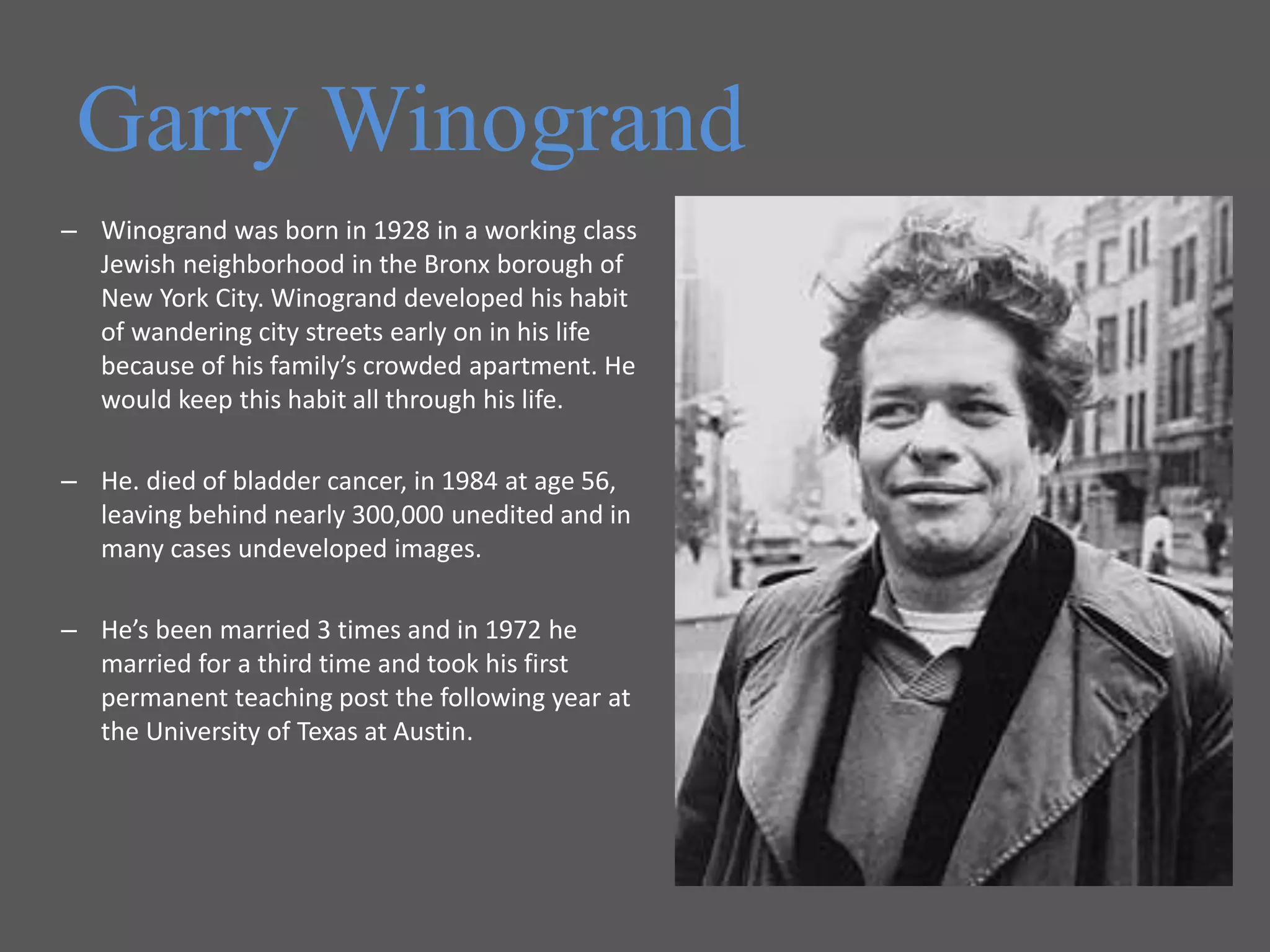 Photography: Garry winogrand | PPT