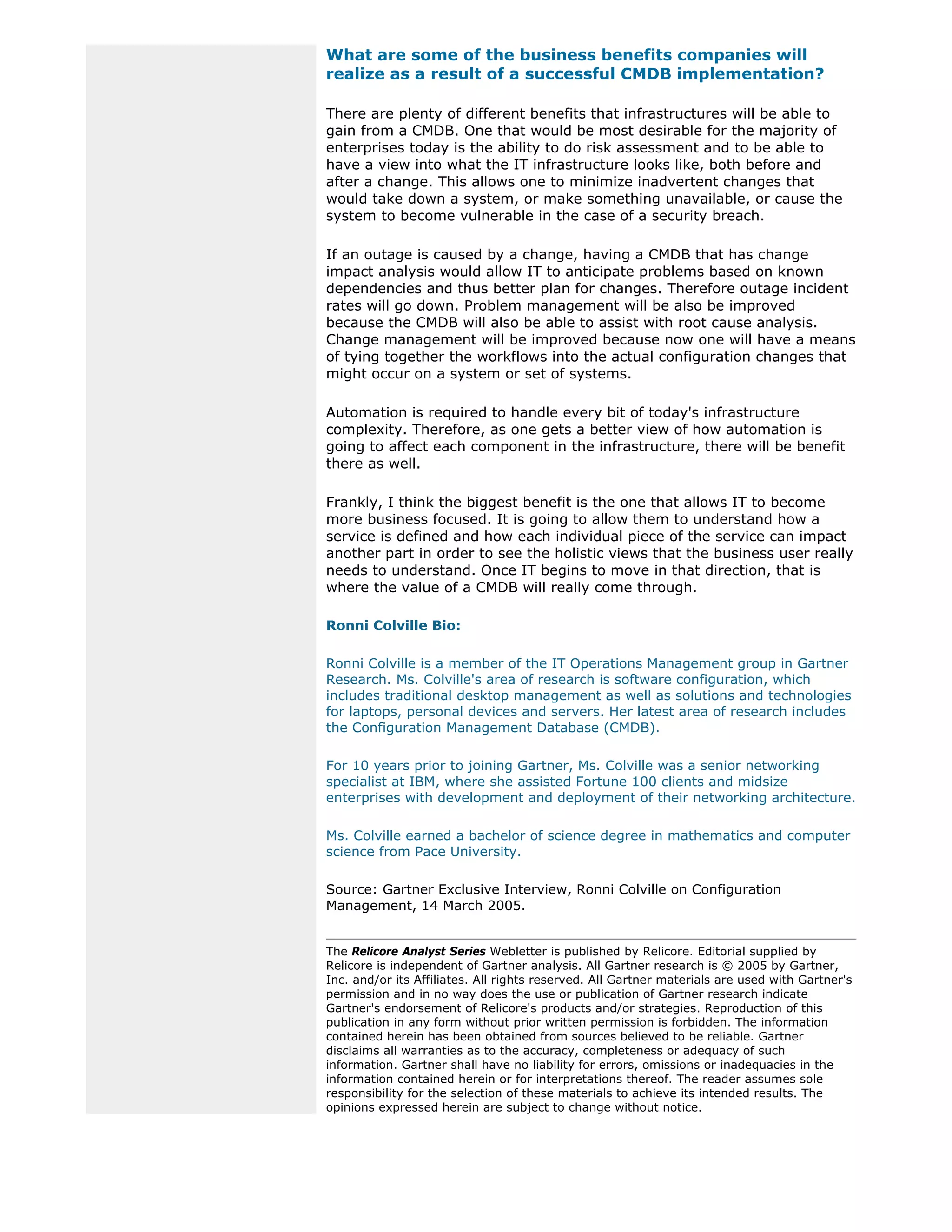 Gartner Cmdb Article | PDF